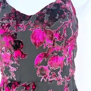 Lulus | Dresses | Lulus Black Floral Burnout Velvet Asymmetrical Midi ...